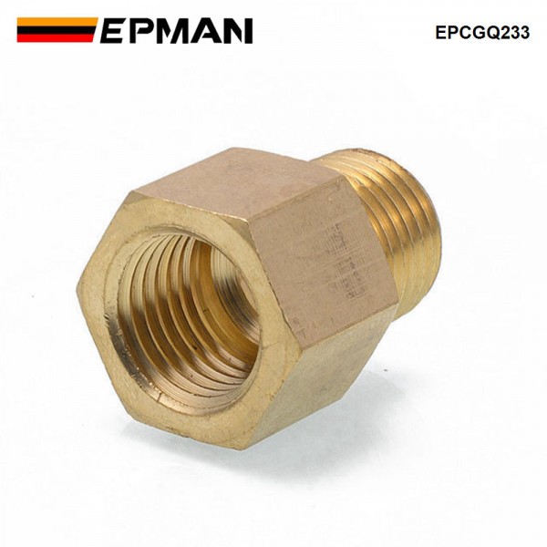 EPMAN 1/4" BSPT Male x 1/4" NPT Female Brass Pipe Fitting Adapter British to US Gauge Sensor ...